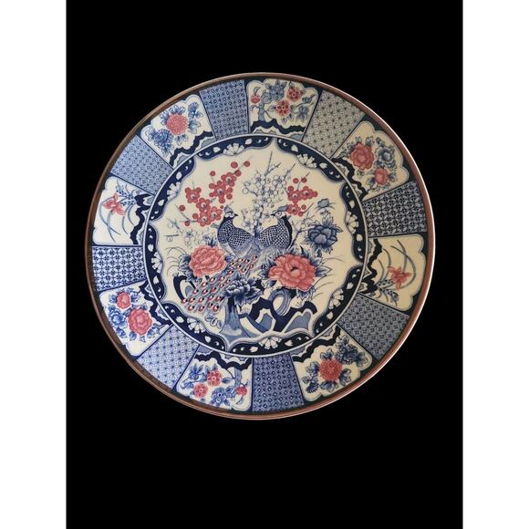 Toyo | Dining | Vintage Toyo 2 Porcelain Platter Plate Cobalt White Red ...